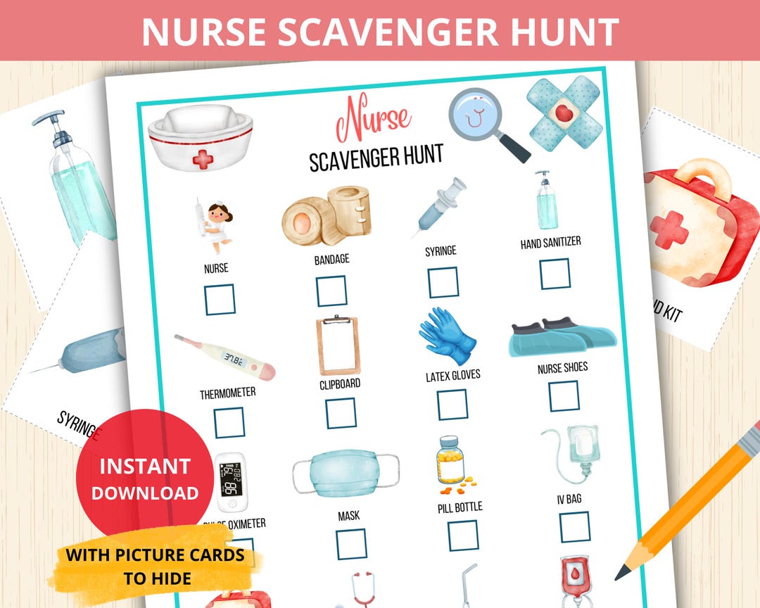 Nurse Scavenger Hunt,medical Scavenger Hunt,nurse Activities,nurse ...