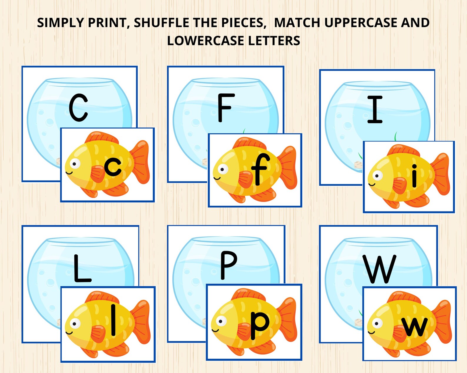 Fish Alphabet Match,ocean Animal Alphabet Matching,fish ABC Matching ...