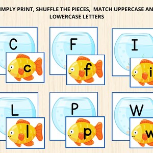 Fish Alphabet Match,ocean Animal Alphabet Matching,fish ABC Matching ...
