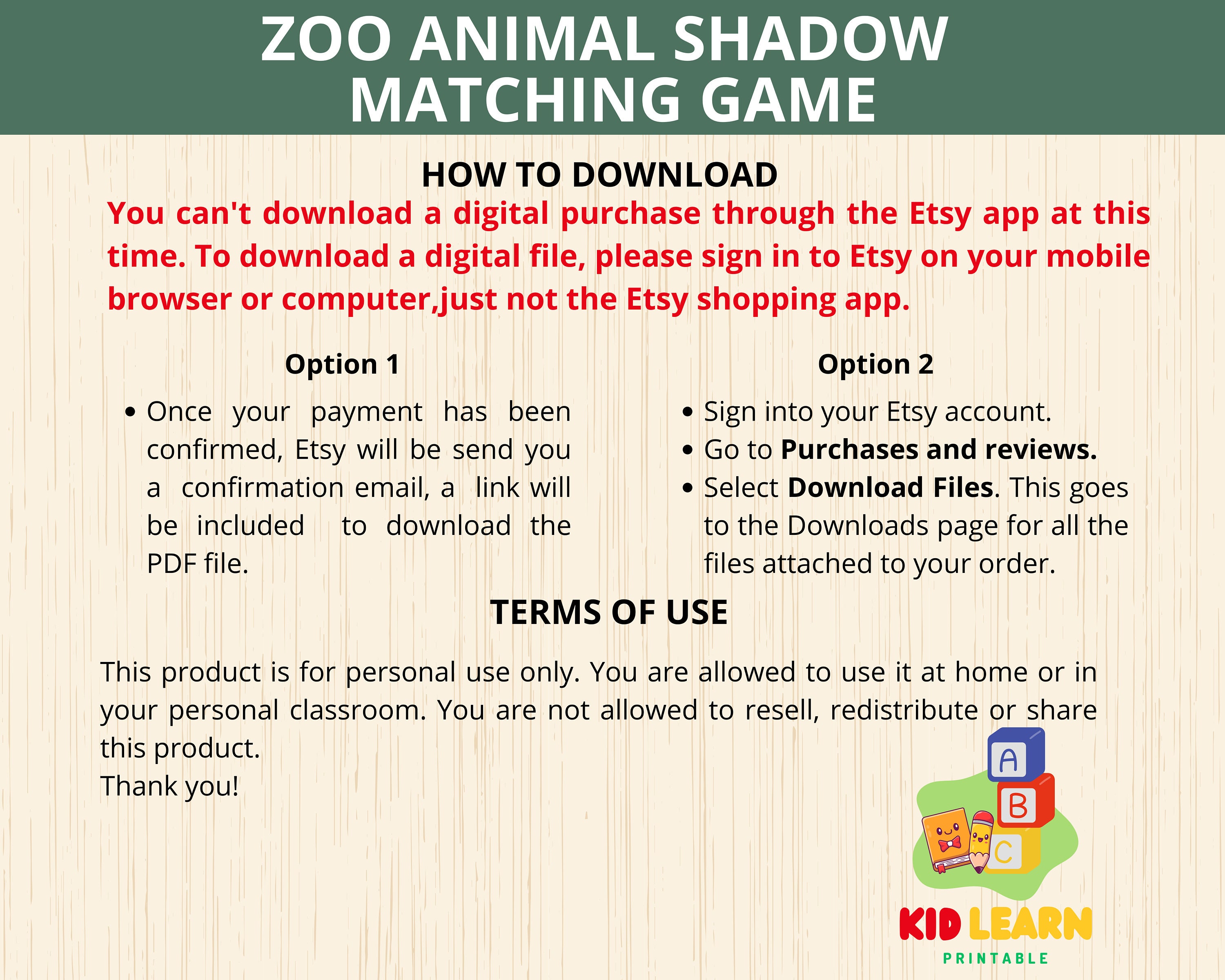 Zoo Animals Shadow Matching Game,wild Animals Matching,animal Matching ...