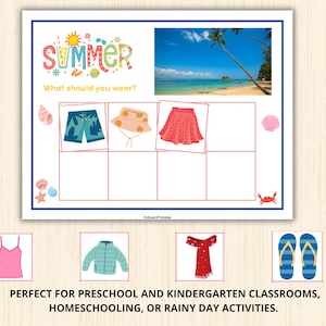 Clothes Sorting Activity,season Wear Activities,weather Dress up Game ...