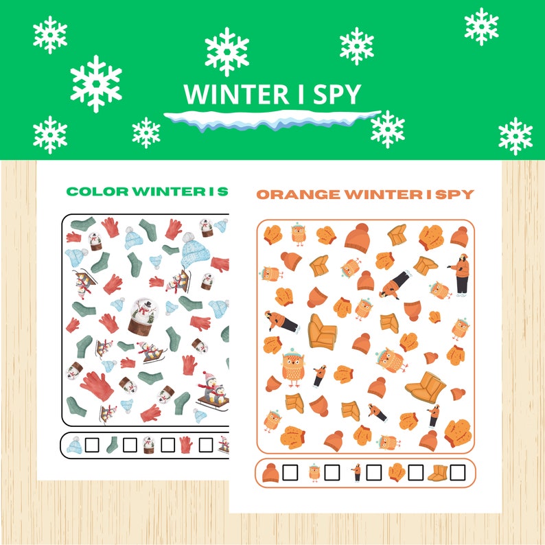 Winter I Spy Printable Games.winter Activitygameparty - Etsy