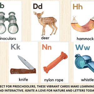 Camping Alphabet Cards,camping Flashcards,camping Montessori,camp Cards ...