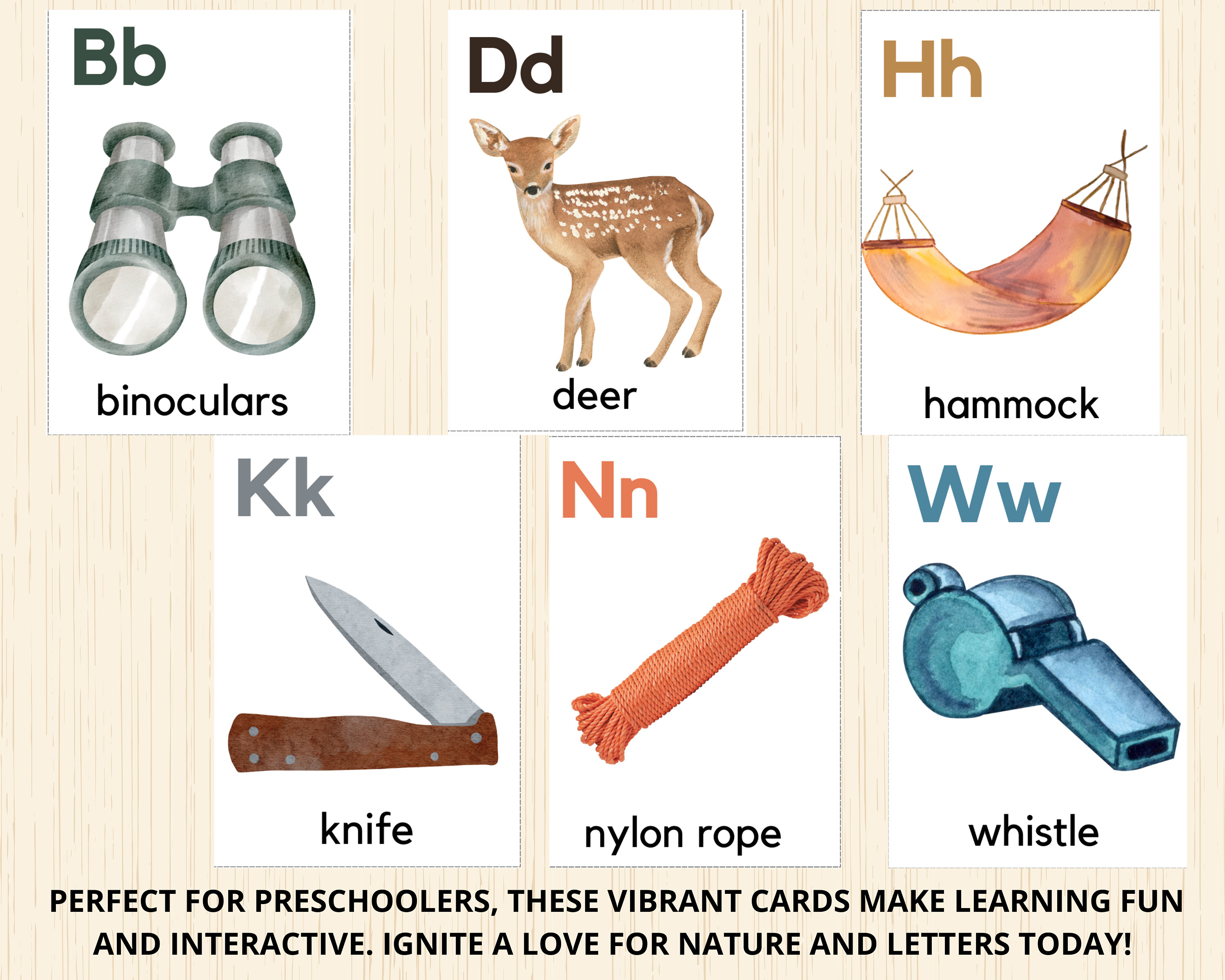 Camping Alphabet Cards,camping Flashcards,camping Montessori,camp Cards ...