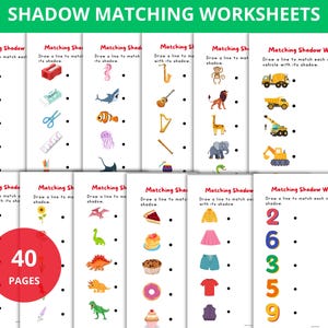 Shadow Matching Worksheets,match the Picture,matching Game,matching ...