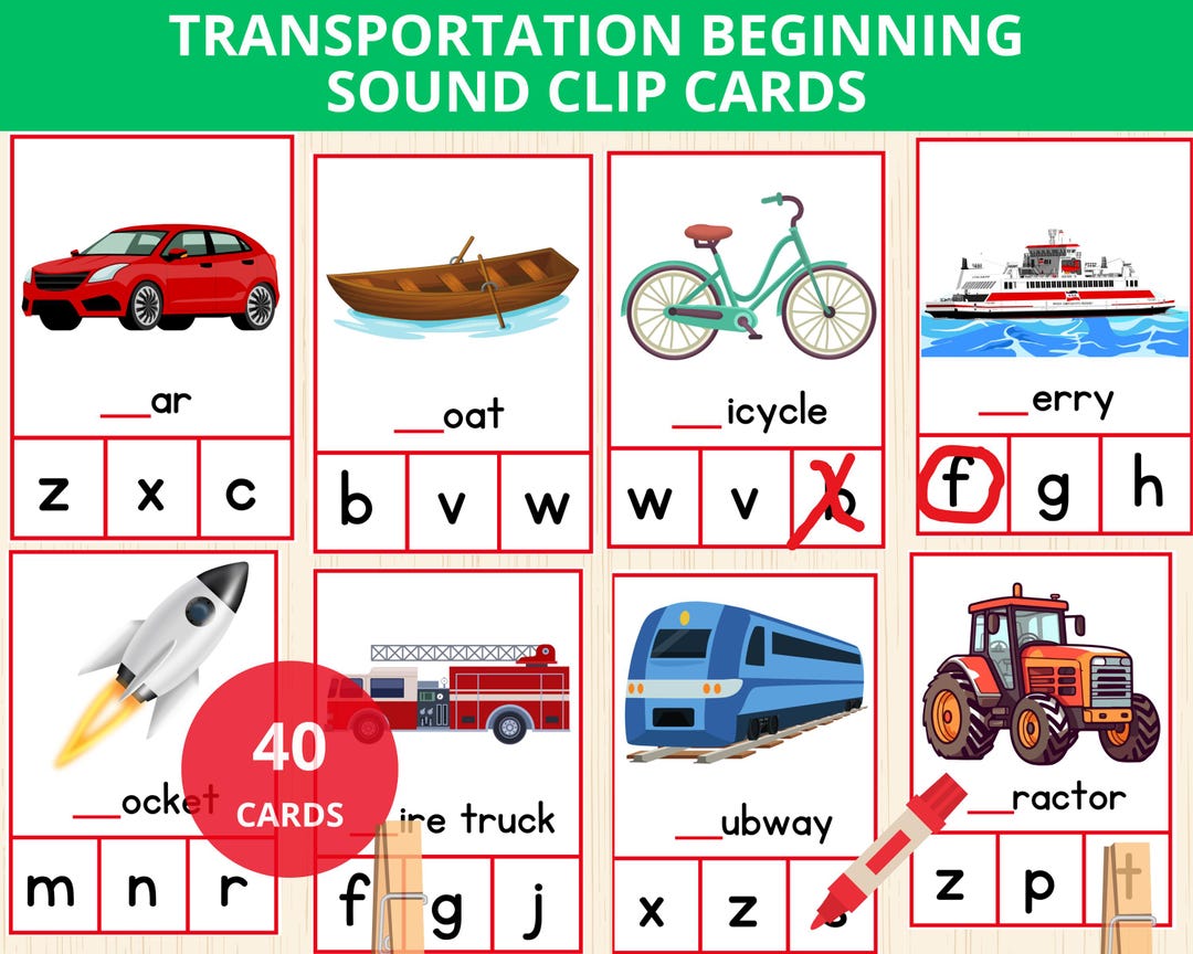 Transportation Beginning Sound,vehicle Letter Sound,transport ...