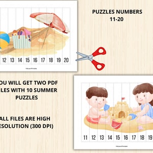 Summer Preschool,summer Puzzle, Activity,number Sequence,sequence ...
