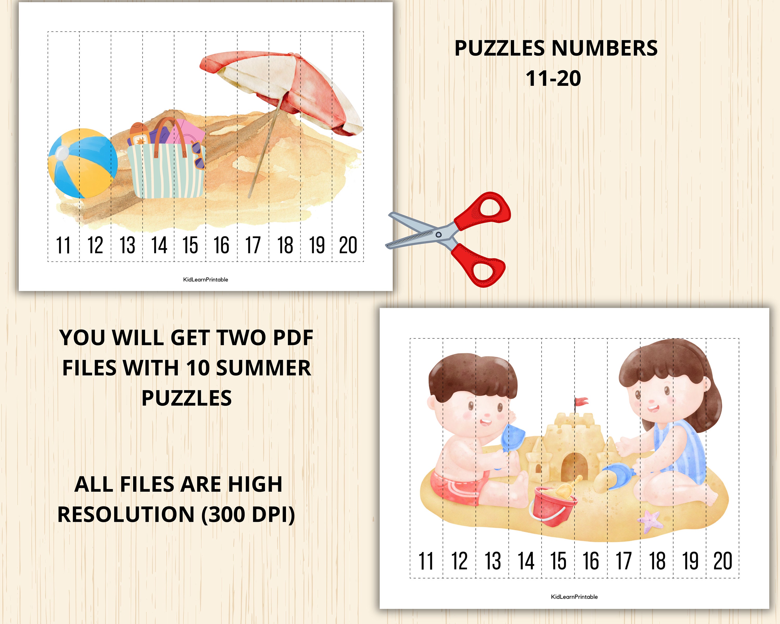 Summer Preschool,summer Puzzle, Activity,number Sequence,sequence ...