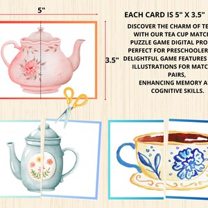 Tea Cups Symmetry Matching Puzzles,teacups Matching Game,mother's Day ...
