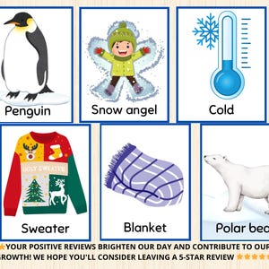 Winter Flashcards,winter Vocabulary,winter Montessori Preschool,holiday ...