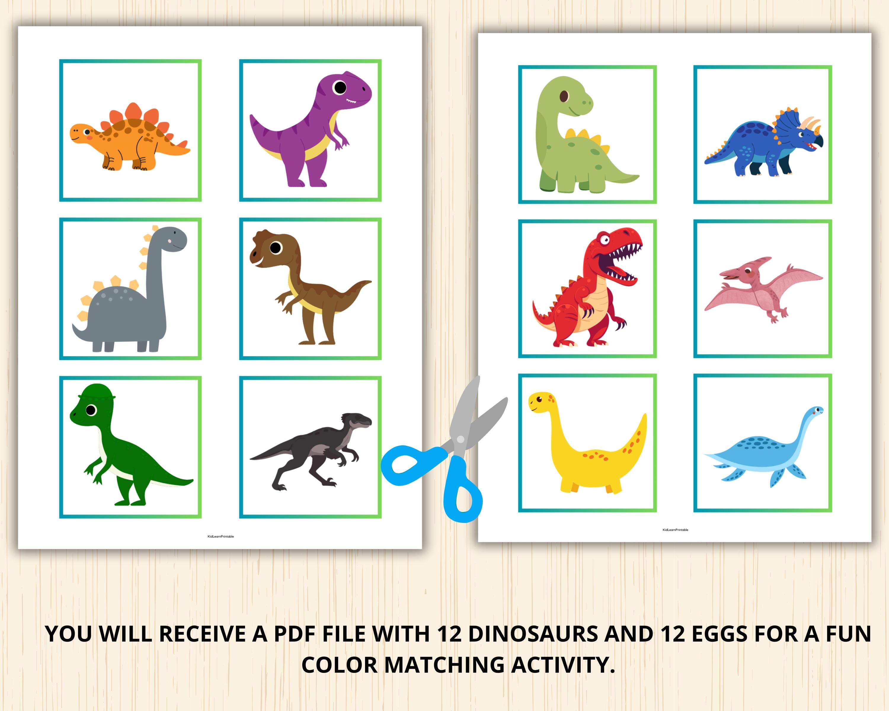 Dinosaur Color Match,dinosaur Preschool Activity,color Sorting Game ...