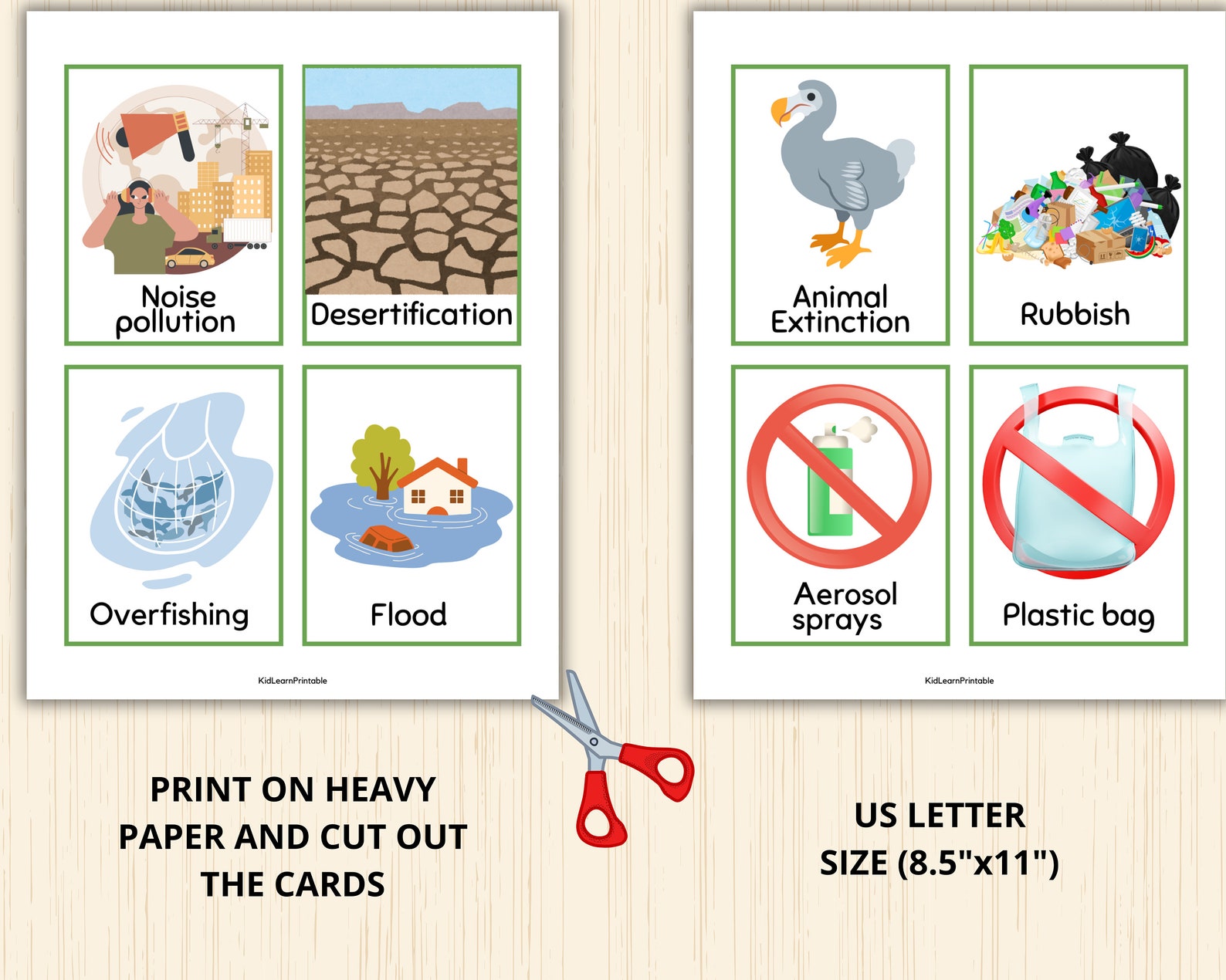 Environment Day Flashcards,earth Day Activity for Kids,earth Day ...