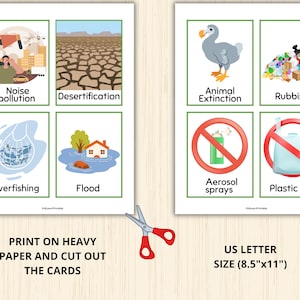 Environment Day Flashcards,earth Day Activity for Kids,earth Day ...