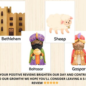 Nativity Flashcards for Kids,nativity Story Cards,nativity Scene Kids ...