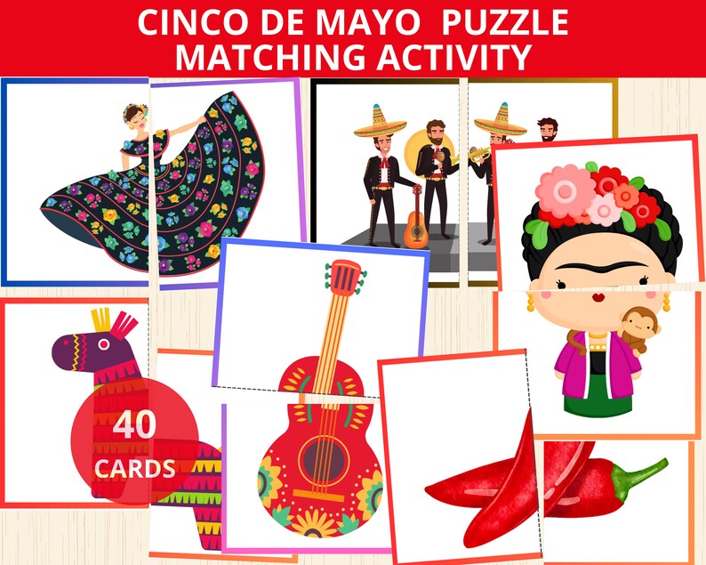 Cinco De Mayo Matching Game,preschool Activity,montessori,matching ...