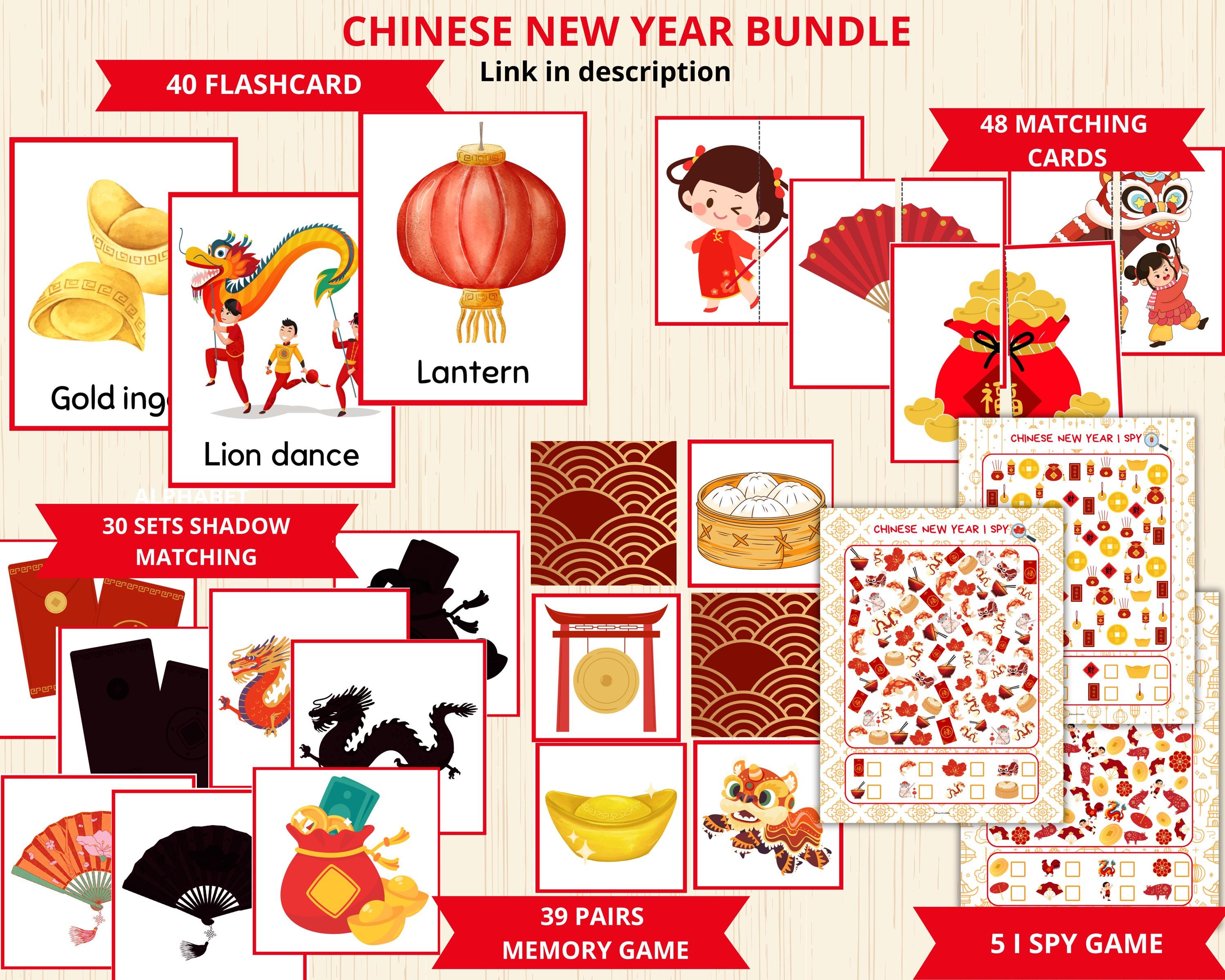 Chinese New Year Game,chinese Matching Activity,lunar New Year Puzzle ...