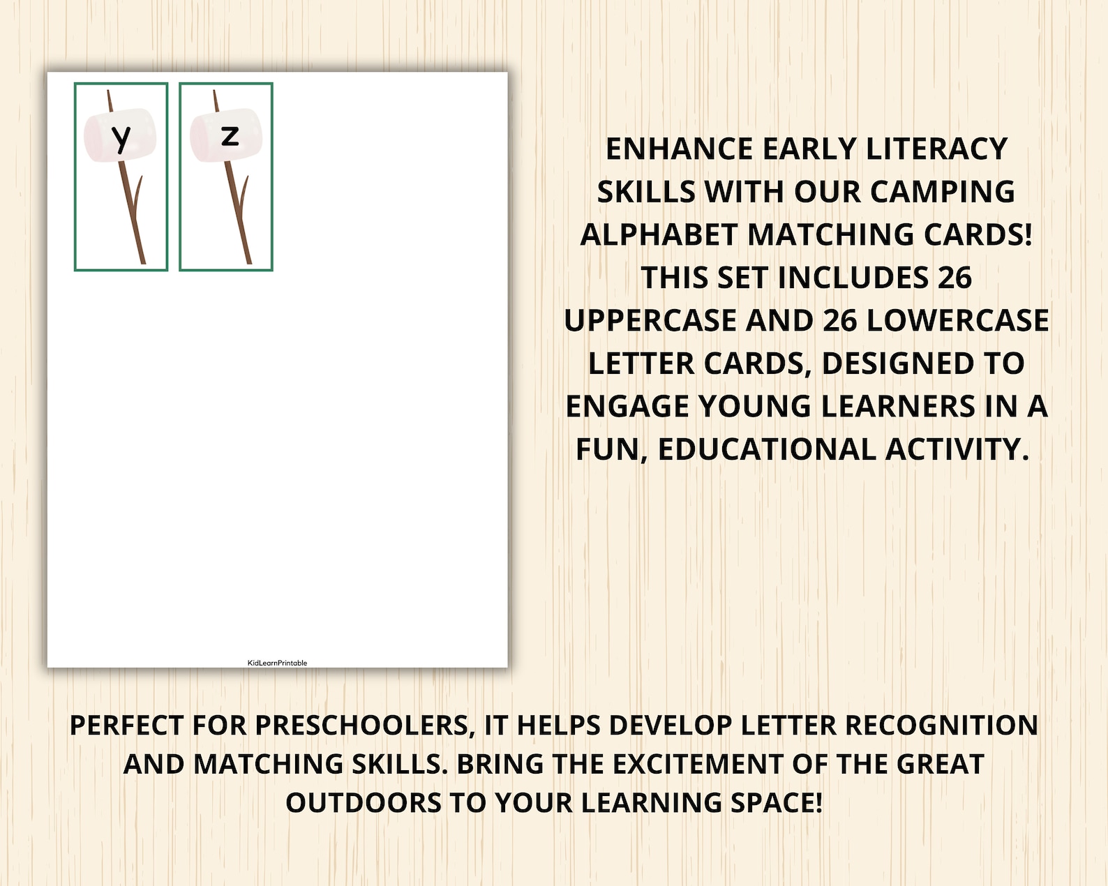 Camping Letter Match,preschool Letters,alphabet Matching Game,camping ...