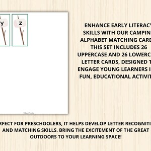Camping Letter Match,preschool Letters,alphabet Matching Game,camping ...