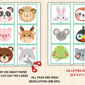 Animals Matching Game for Kids,animals Symmetry Puzzle,animals Puzzle,2 ...