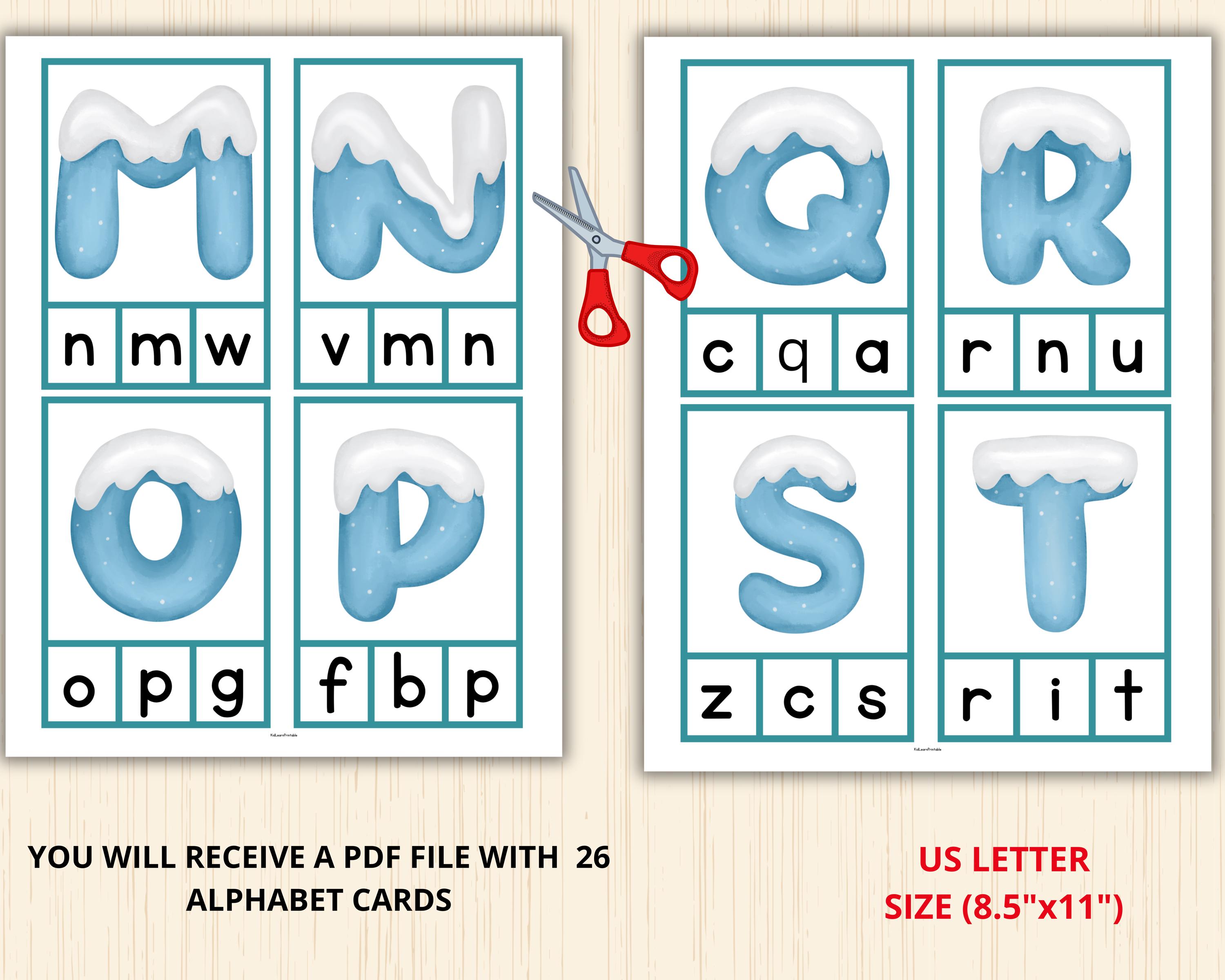 Winter Alphabet Activity,alphabet Match and Clip Cards,uppercase and ...