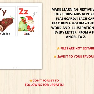 Christmas Alphabet Cards,christmas Cards for Kids,christmas Flashcards ...