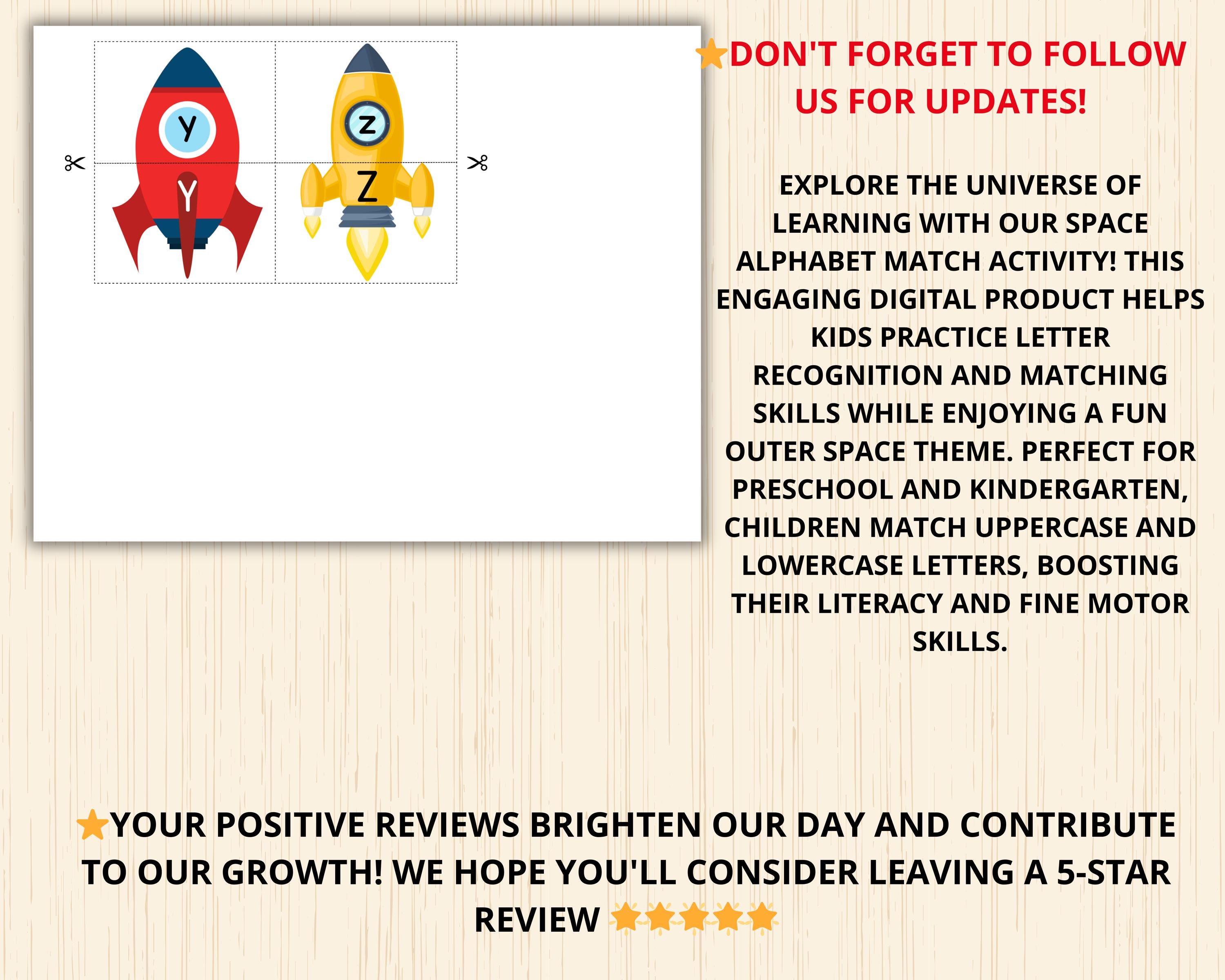 Space Alphabet Matching,alphabet Puzzles,letter Recognition,space ...