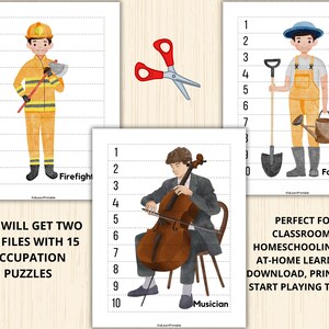 Occupation Puzzle,professions Puzzle,jobs Number Sequence,numbers 1-10 ...