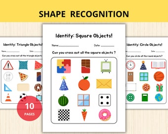 Printable Shapes Matching Activity Worksheets (2 Pages) | Preschool ...