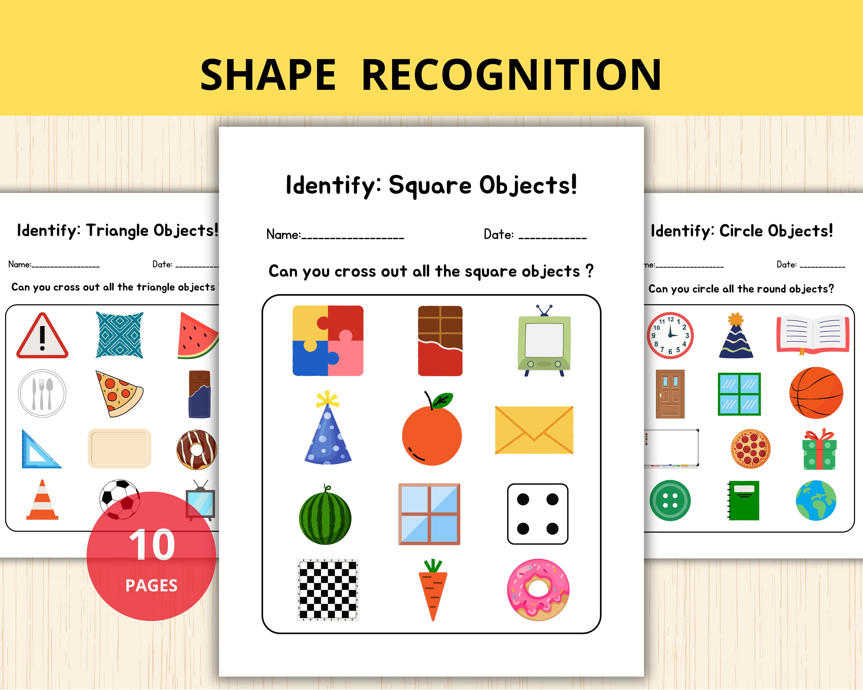 Shapes Matching Activity,shape Sorting, Shape Recognition, Matching ...