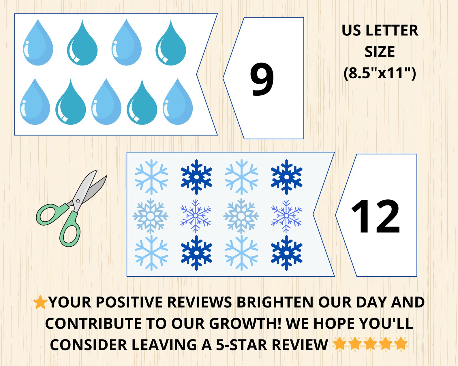 Weather Number Matching,printable Puzzle,counting Activity,preschool ...