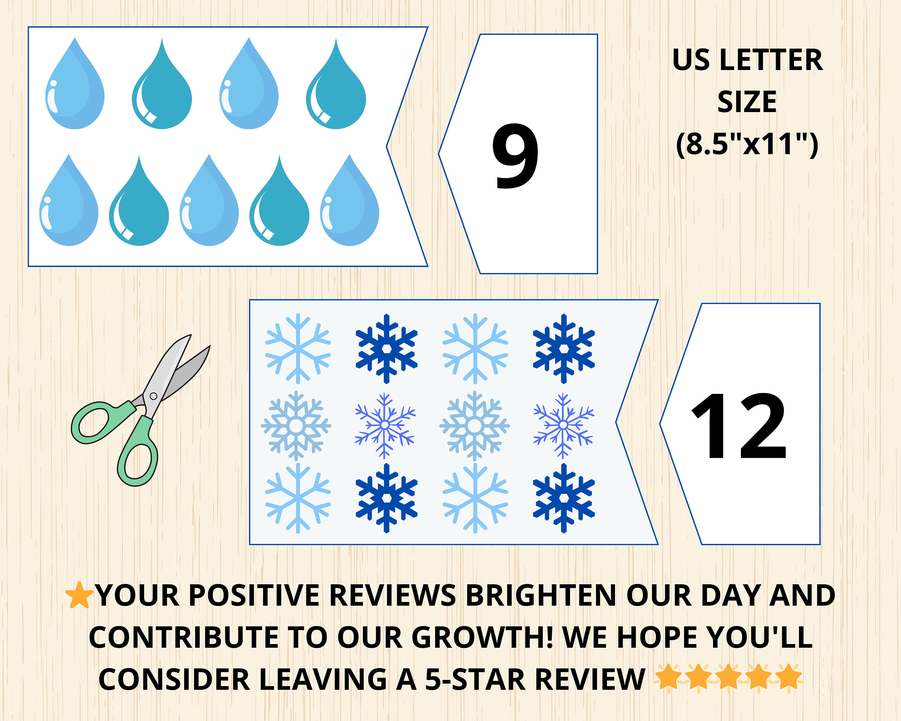 Weather Number Matching,printable Puzzle,counting Activity,preschool ...