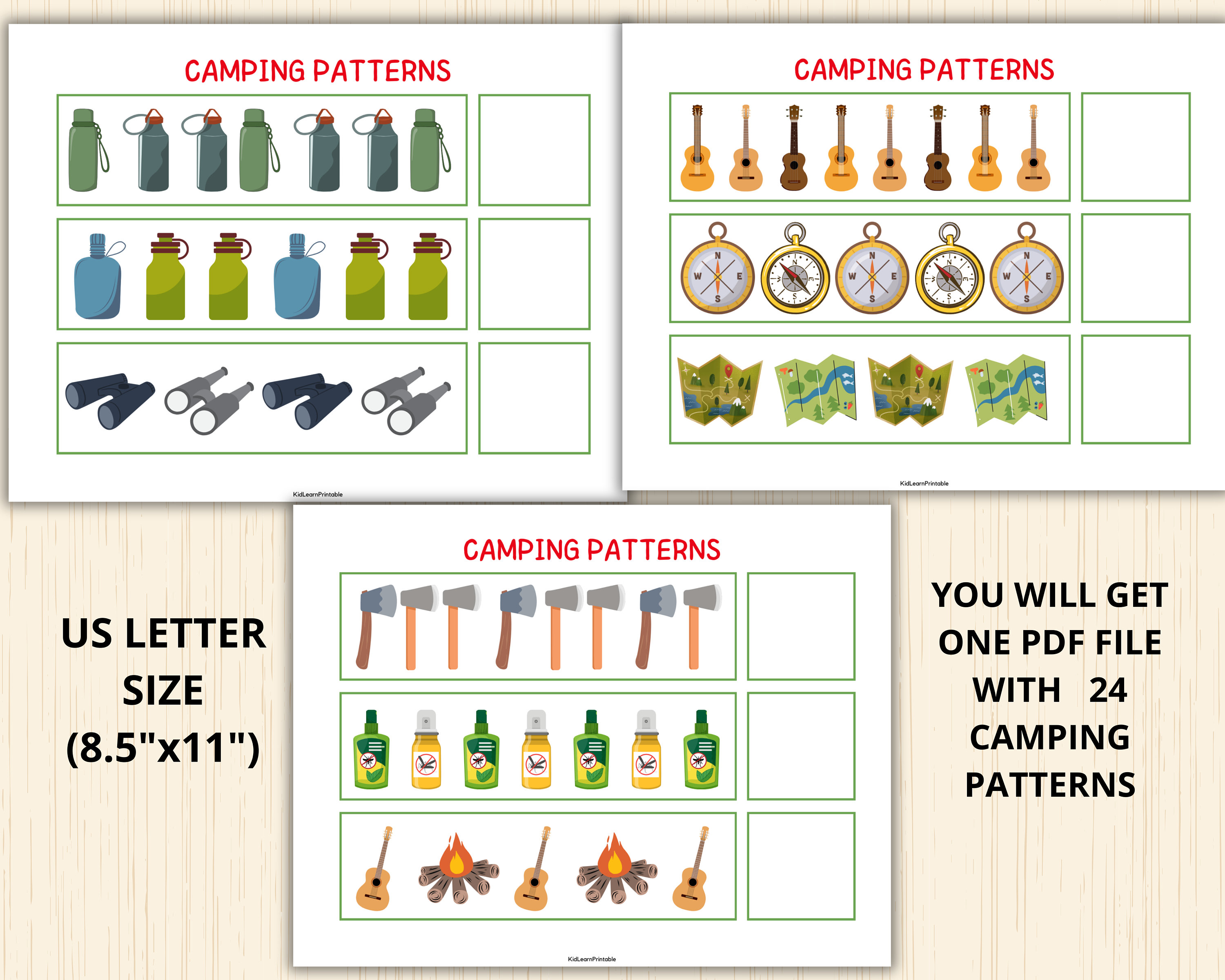 Camping Patterns,what Comes Next,scissors Skills,camping Activities ...