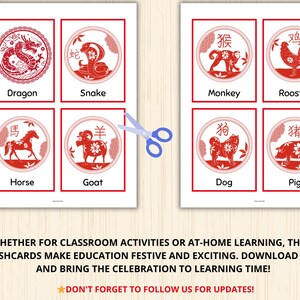 Chinese New Year Flashcards,lunar New Year Vocabulary Cards,montessori ...