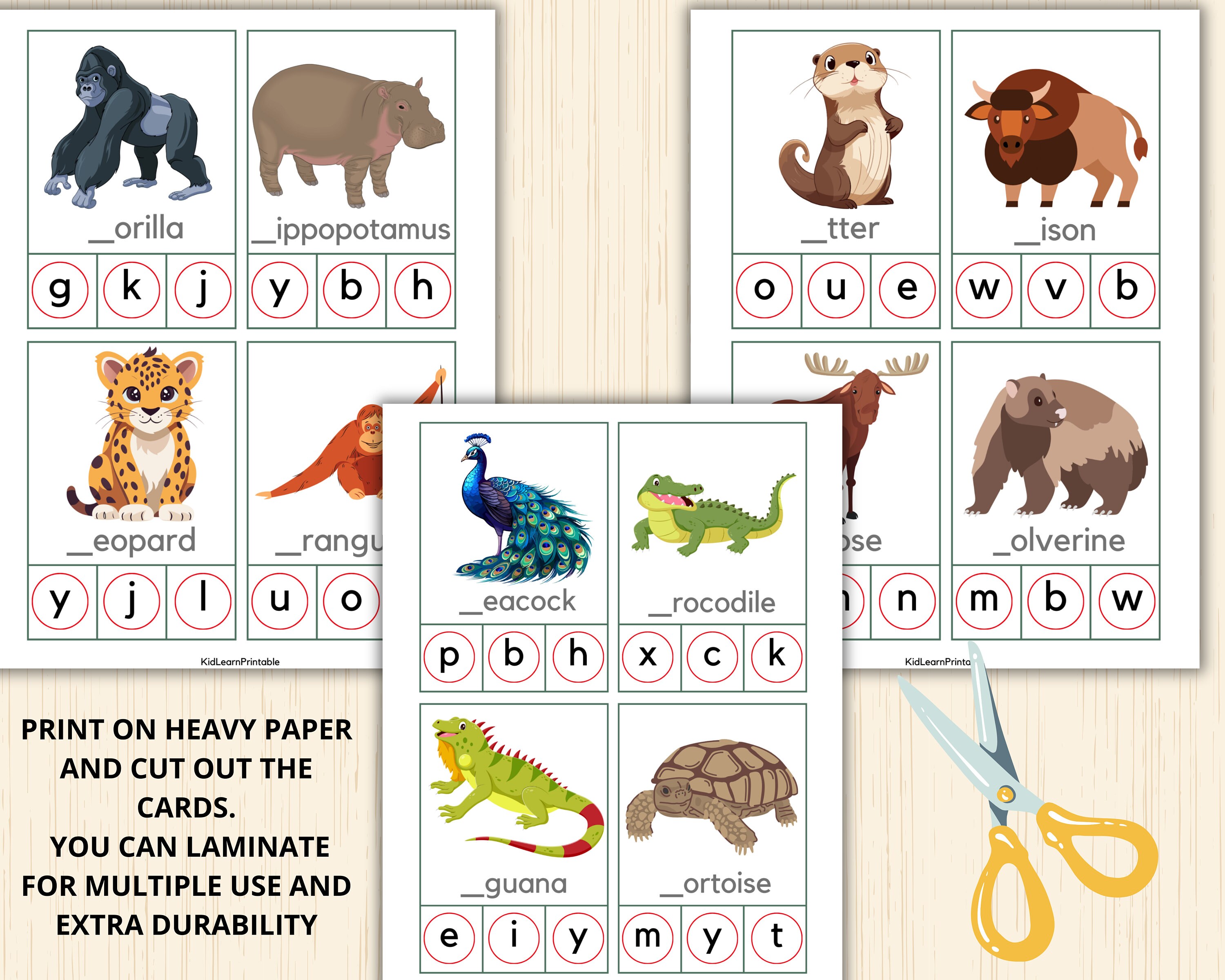 Zoo Animals Beginning Sounds,zoo Montessori,animals Preschool,preschool ...