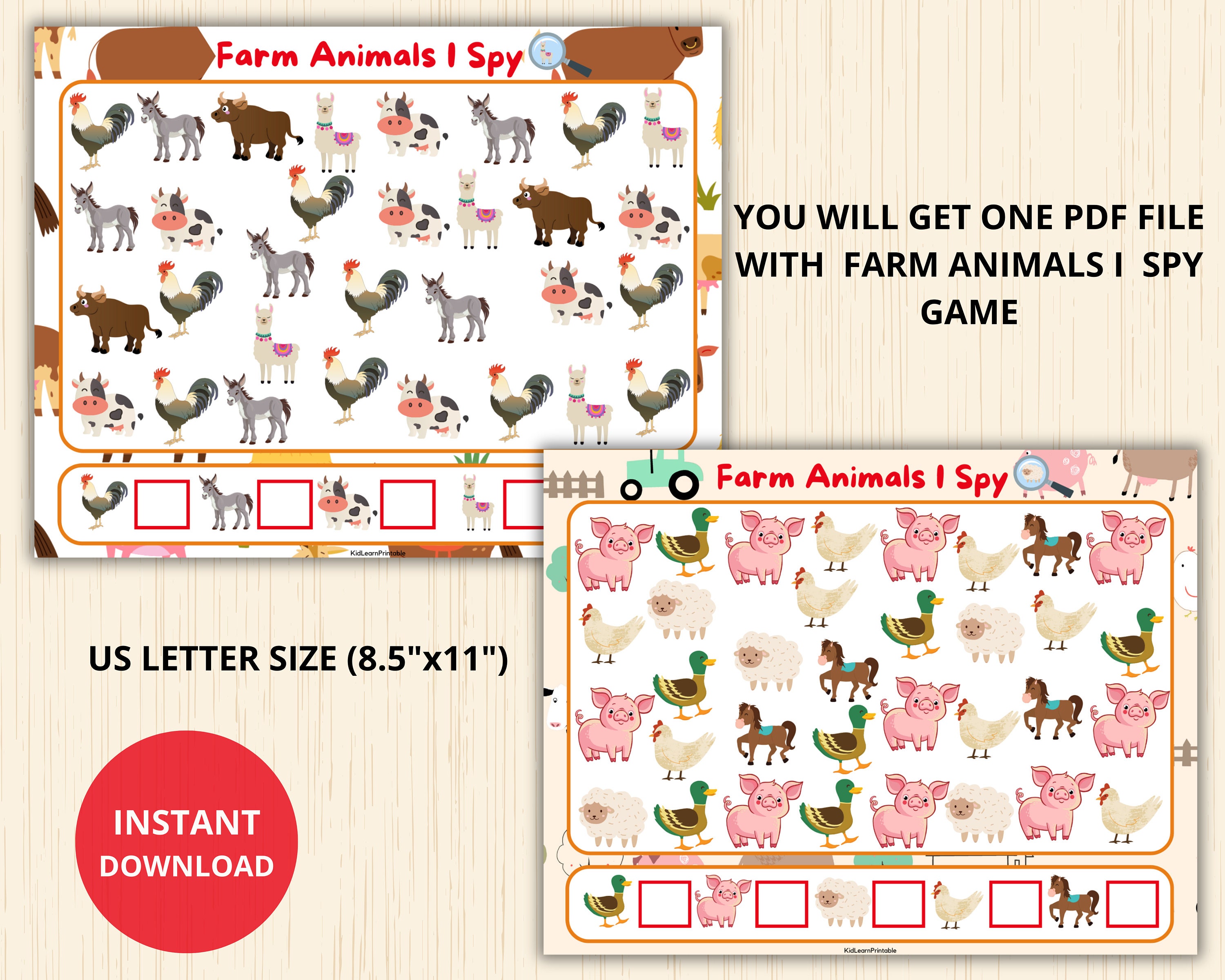 Farm Animal I Spy,counting Activity,look and Find,farm Animals ...