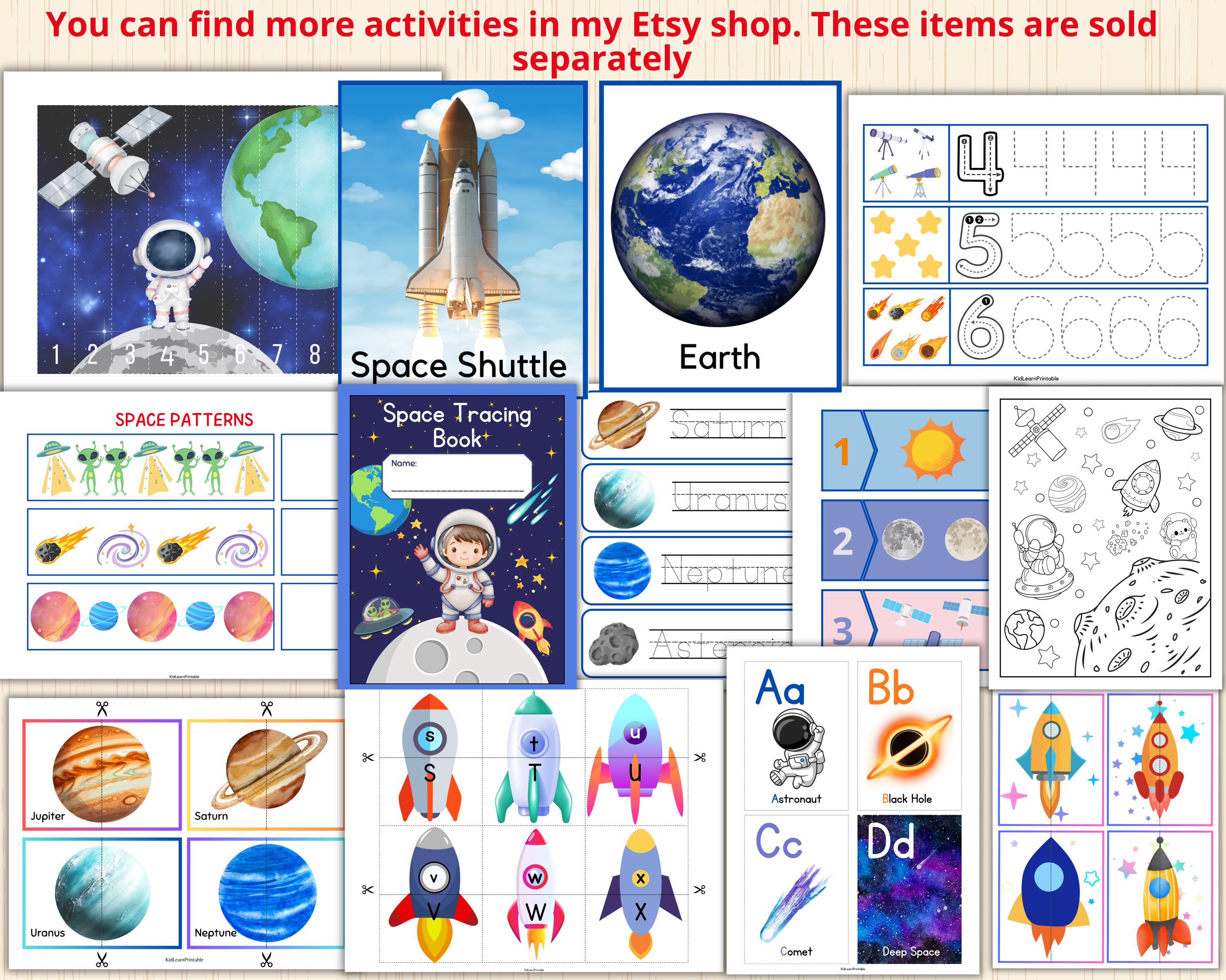 Space Alphabet Matching,alphabet Puzzles,letter Recognition,space ...