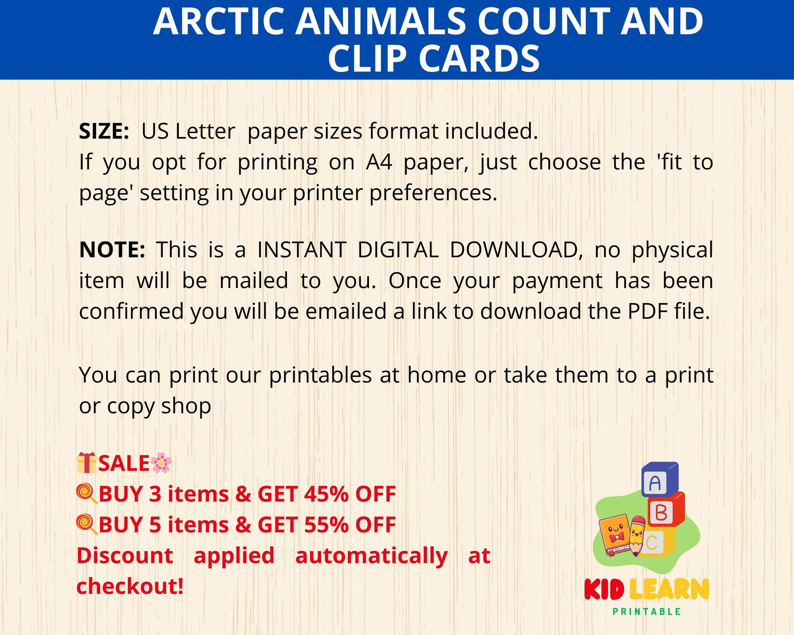 Arctic Animals Count and Clip Cards,polar Animals Cards,winter ...