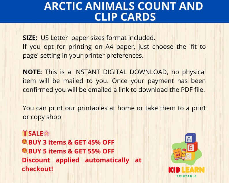 Arctic Animals Count and Clip Cards,polar Animals Cards,winter ...