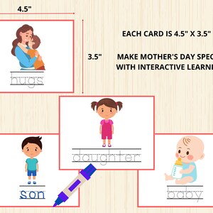 Mother's Day Word Tracing Cards,tracing Cards,mothers Day,mom's Day ...