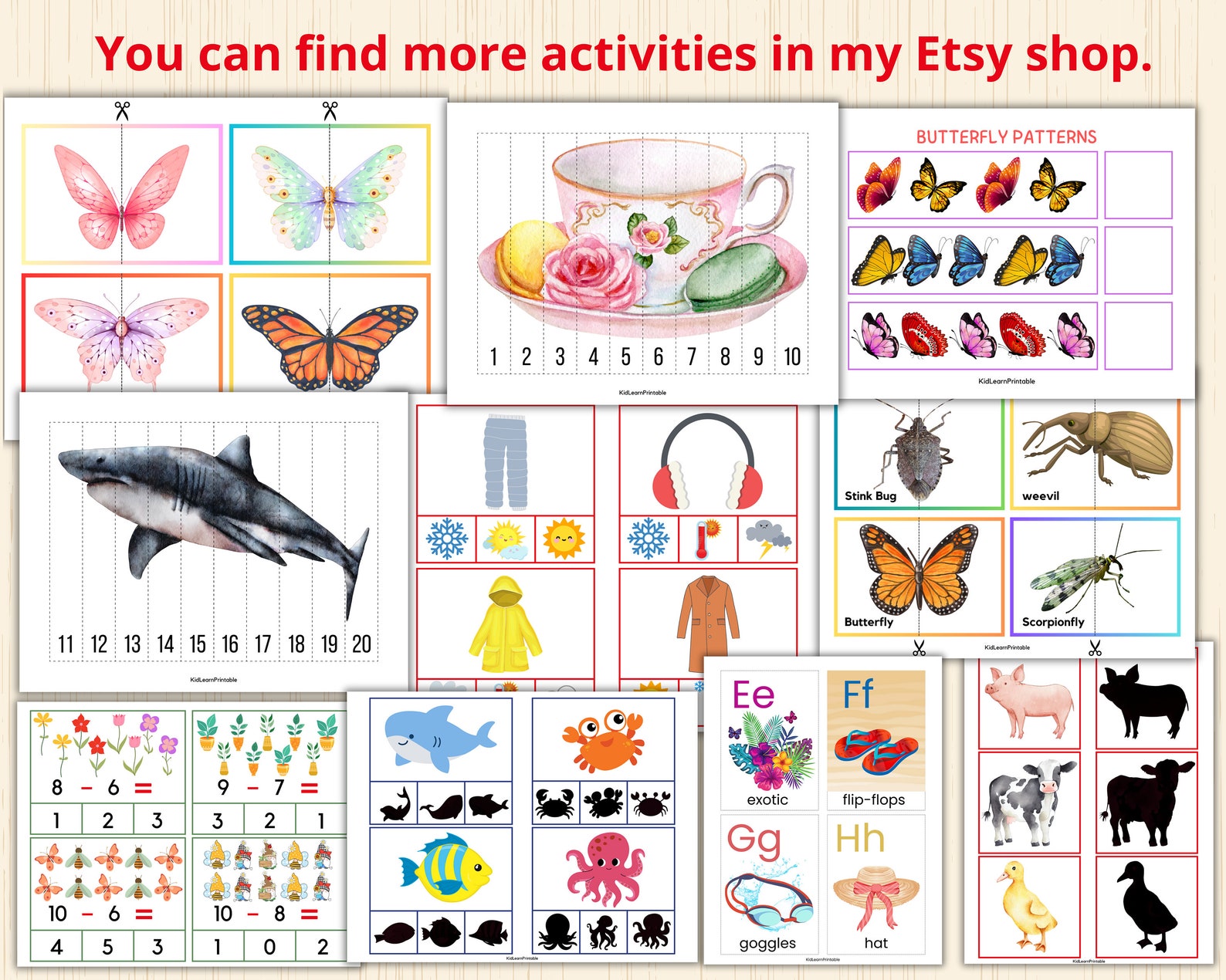 Ocean Animals Word Tracing,sea Animals Tracing,sealife Tracing,summer ...