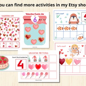 Valentine Count Strawberries Math Printable, Counting Valentines ...