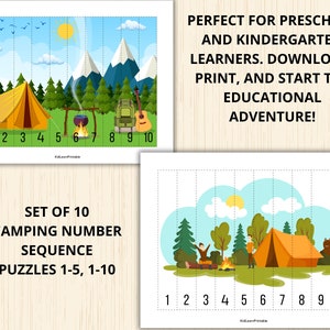 Camping Puzzle,camping Number Sequence,numbers 1-10,camping Summer ...