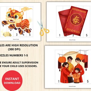 Chinese New Year Game,chinese Matching Activity,lunar New Year Puzzle ...