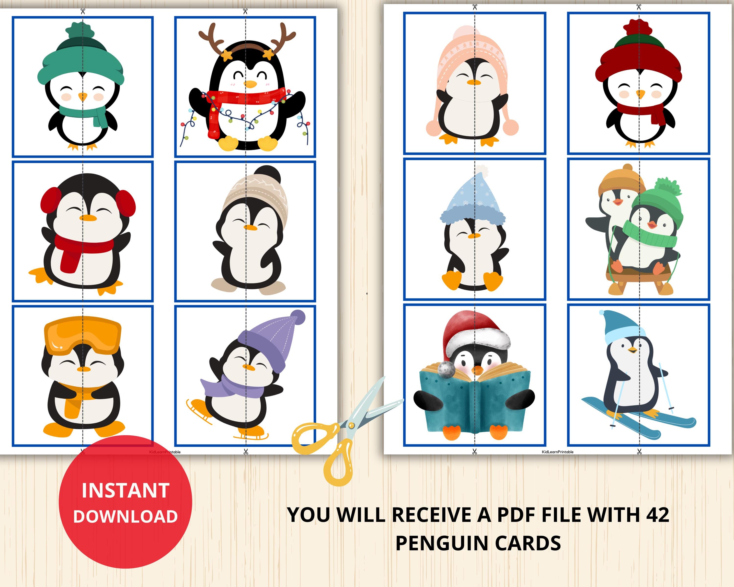 Penguin Matching Game,winter Match Activity,match the Halves,winter ...