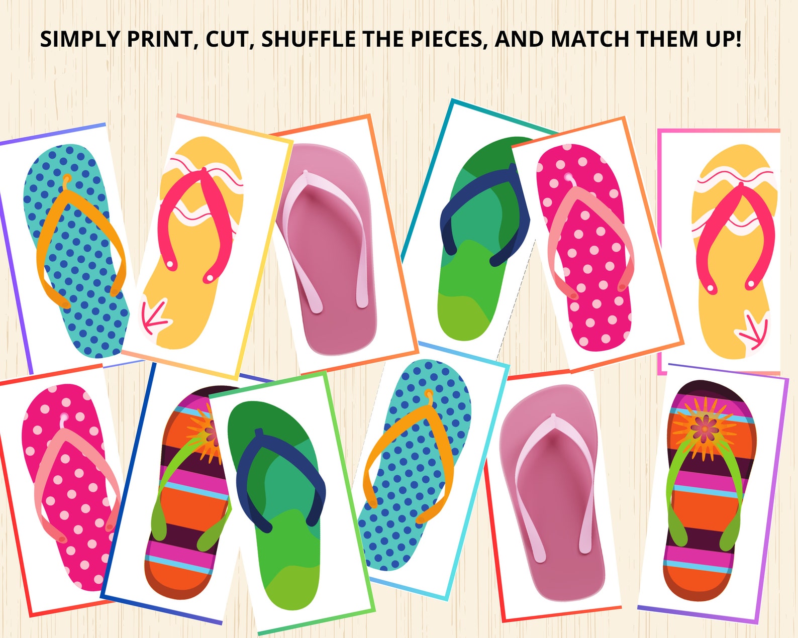 Summer Matching Game,summer Montessori,symmetry Puzzles,symmetry ...