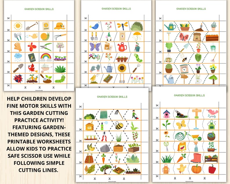 Garden Cutting Practice,spring Scissor Strips,garden Cutting Strips ...