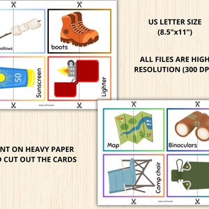 Camping Matching Activity,camping Puzzles,symmetry Puzzles,toddler ...