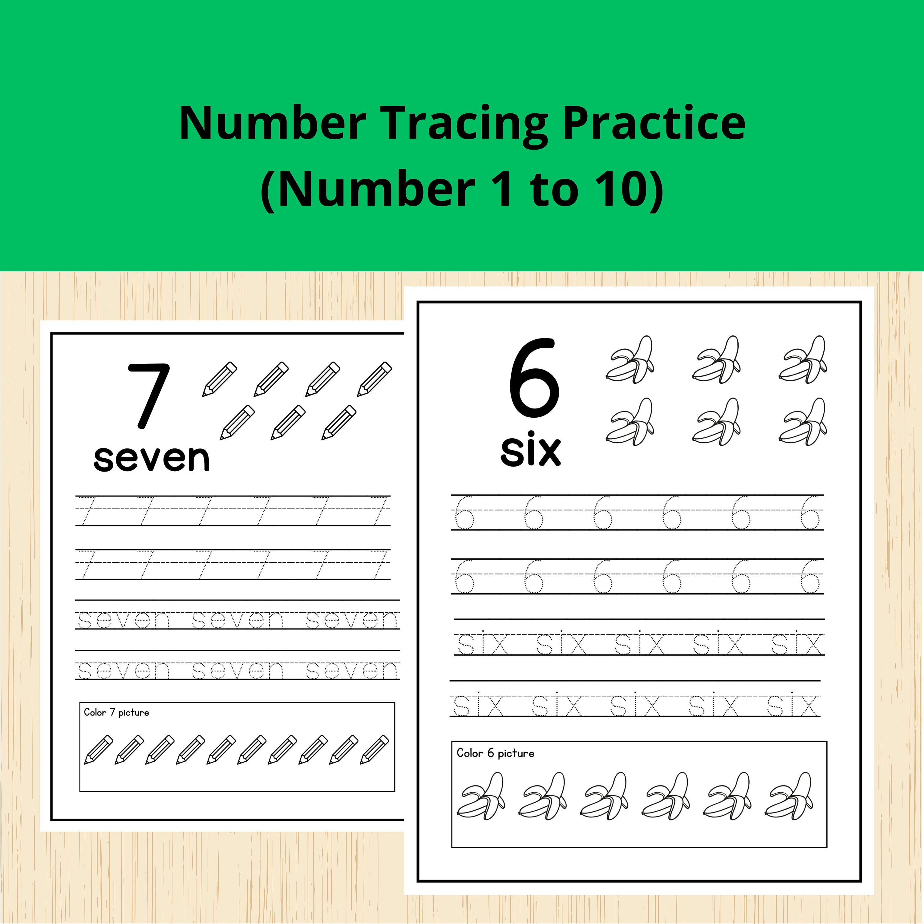 1-10 Printable Number Tracing,preschool Worksheet, Homeschool , Teacher ...