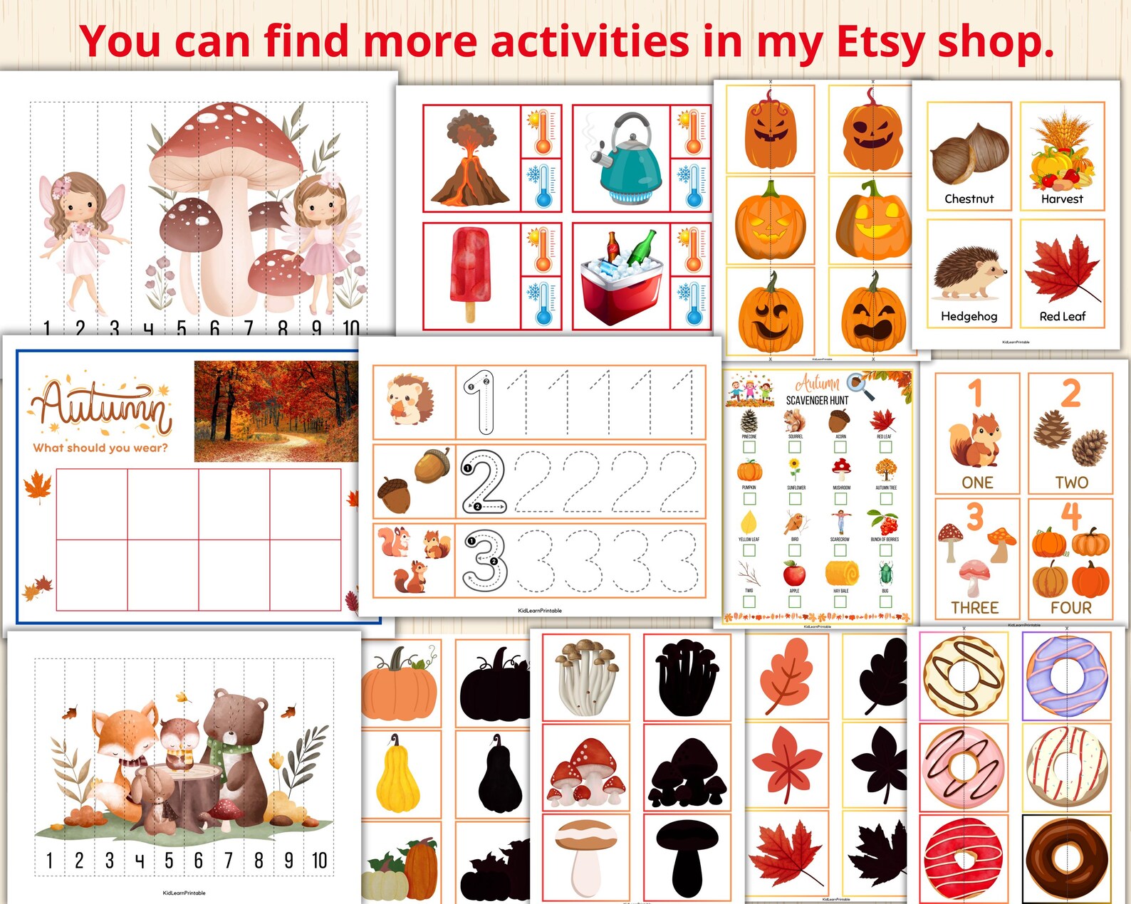 Autumn Leaves Flashcards,fall Montessori,homeschooling,leaf ...