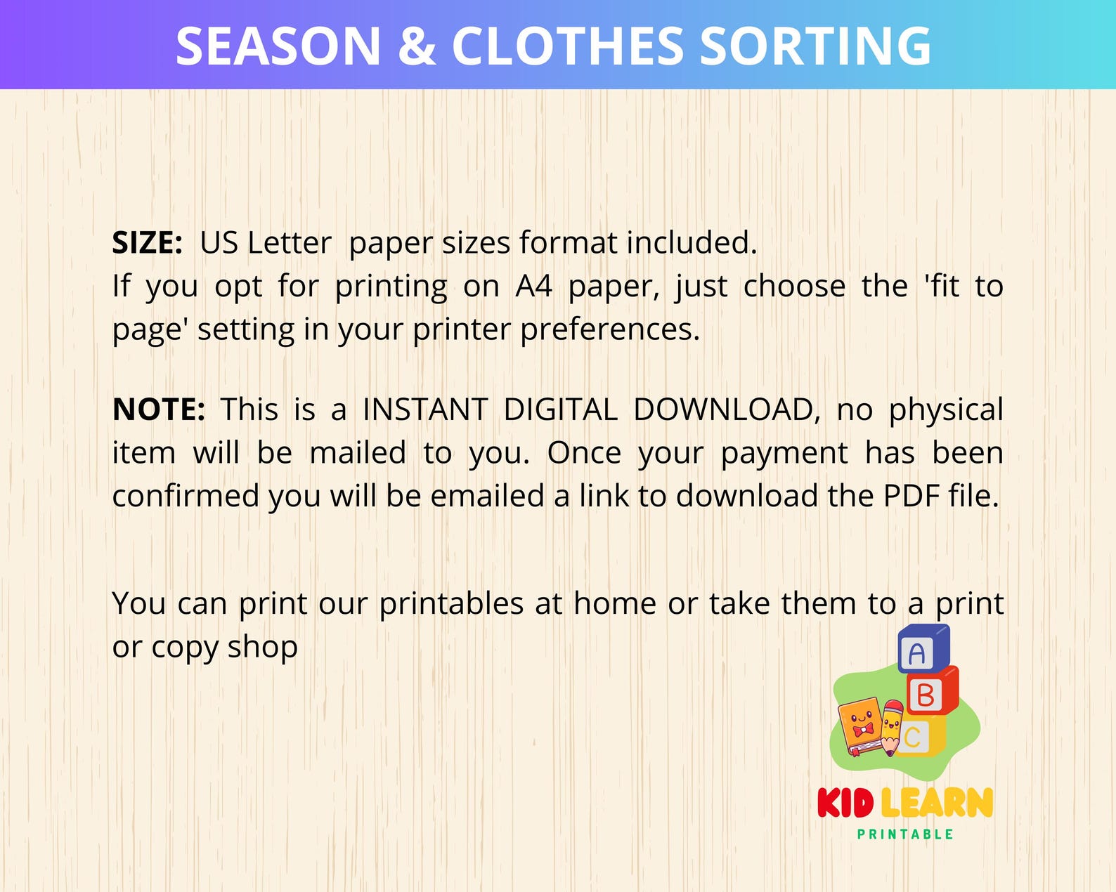 Clothes Sorting Activity,season Wear Activities,weather Dress up Game ...